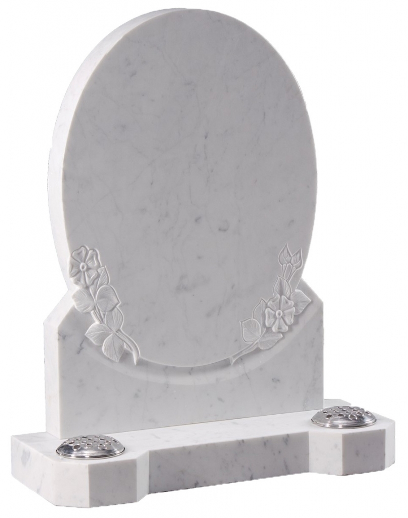 Italian Marble Oval Headstone - Leverton Bros